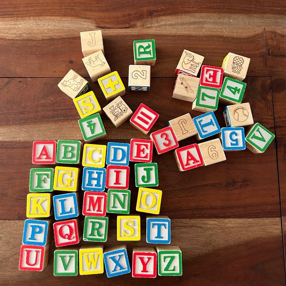 Toys | Alphabet Wooden Block Letters And Numbers And Animals | Poshmark